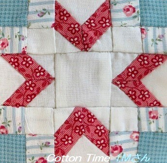 今月のパターンの配置とブロック: パッチワーク教室 Cotton Time